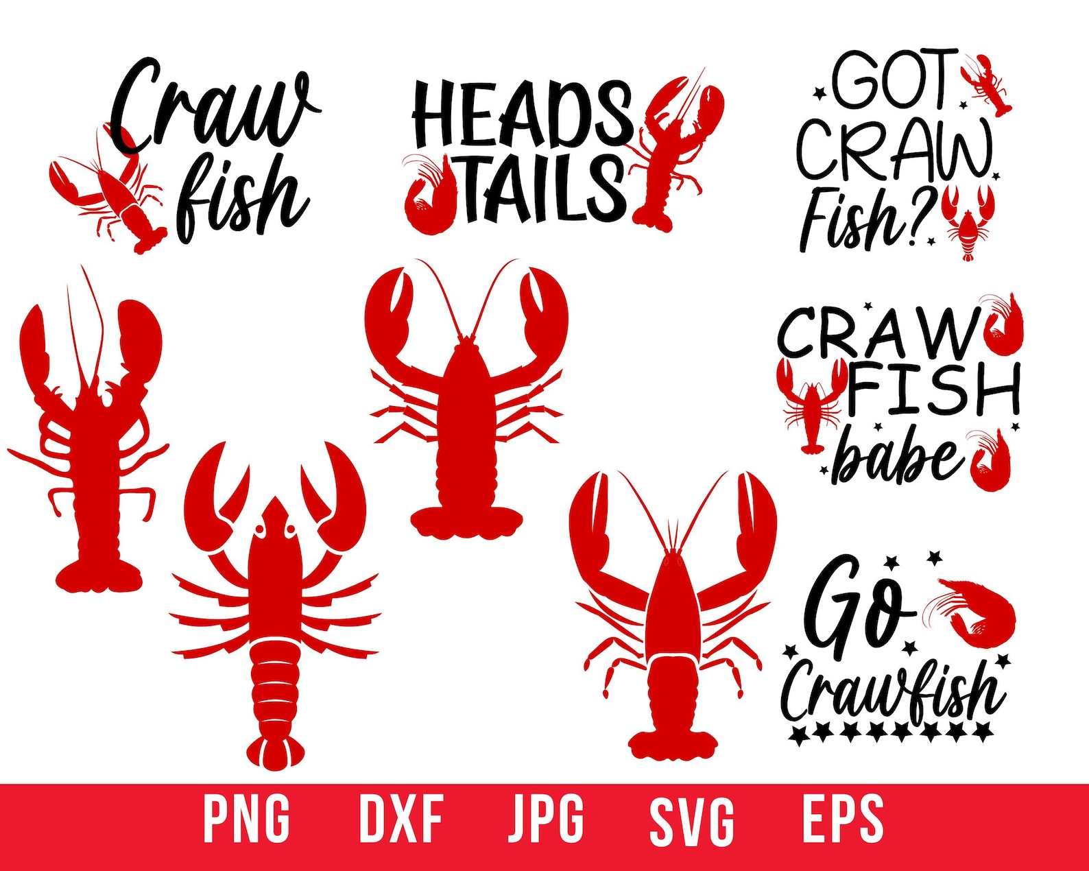 Crawfish Svg Crawfish Png Crab Svg Seafood Svg Cajun Svg - Etsy