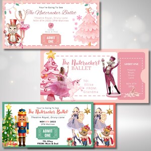 Editable Nutcracker Ticket Personalized Nutcracker Ballet Gift Ticket ...