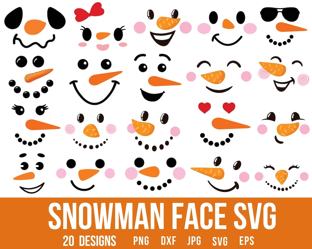 Snowman Face Svg, Christmas Snowman Svg, Retro Christmas Clipart ...
