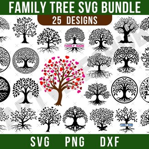 25 Family Tree Svg Bundle, Tree Roots Svg, Tree With Roots Svg, Our ...