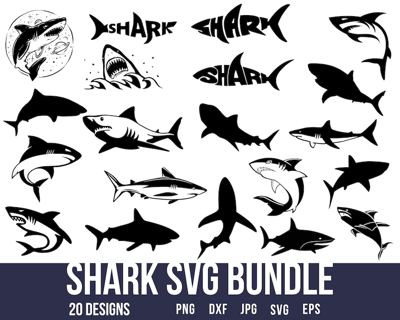 Shark Svg Shark Clipart Shark Png Sharks Svg Cute Shark - Etsy