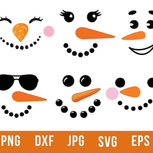 Snowman Face Svg, Christmas Snowman Svg, Retro Christmas Clipart ...
