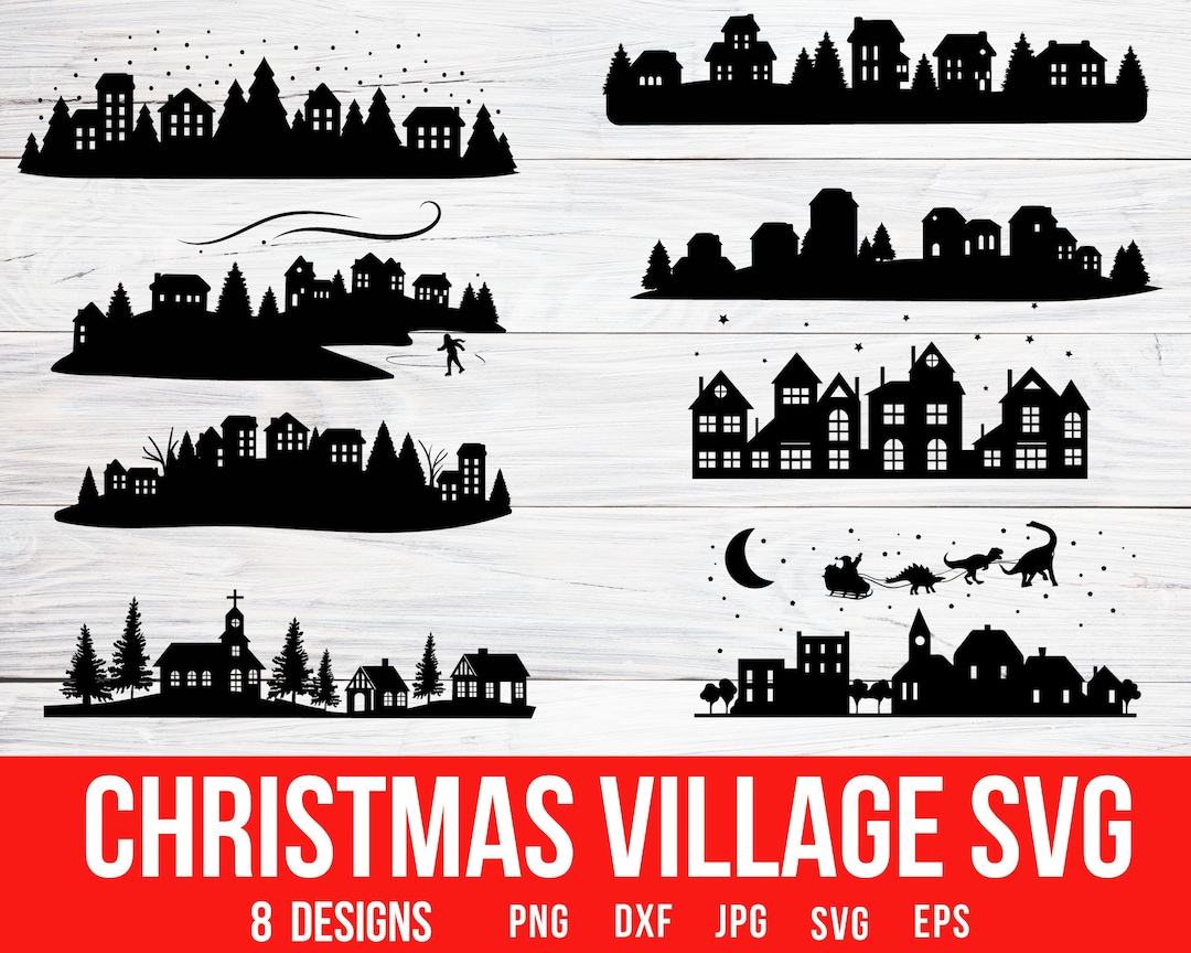 Christmas Villages Svg Bundle, Christmas Houses Svg, Christmas Village ...