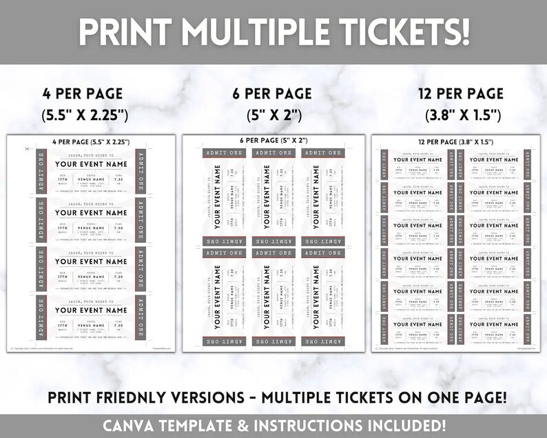Event Ticket Template, EDITABLE DIY Event Printable, Surprise Getaway ...
