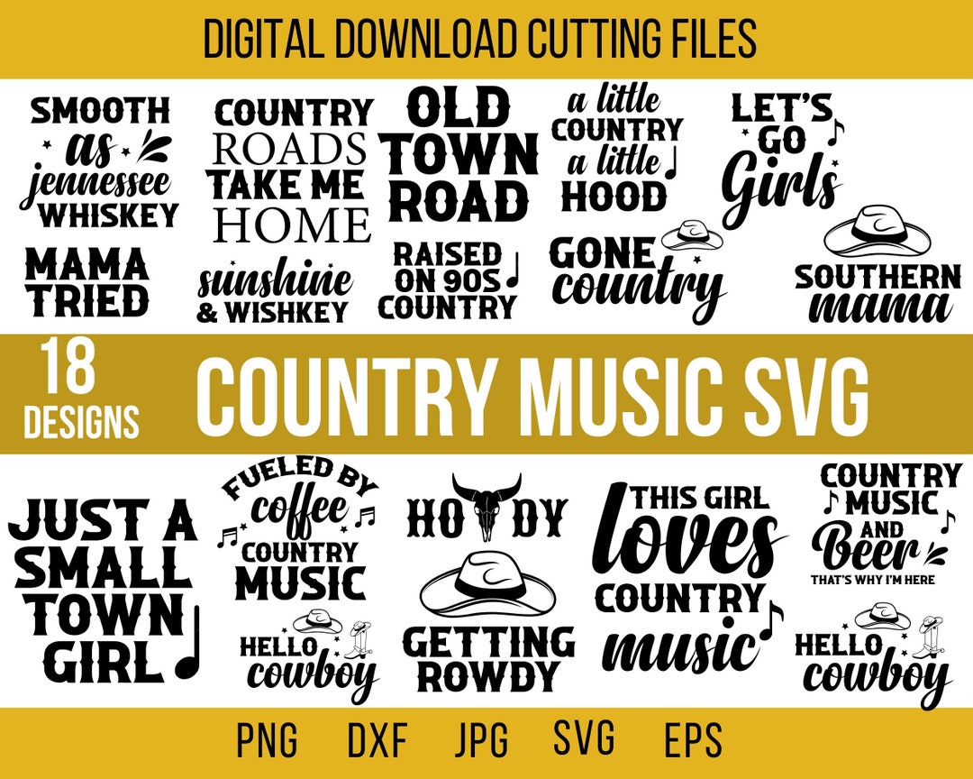 Bundle of Country Song Svg, Cowgirl Svg, Country Svg, Country Music Svg ...