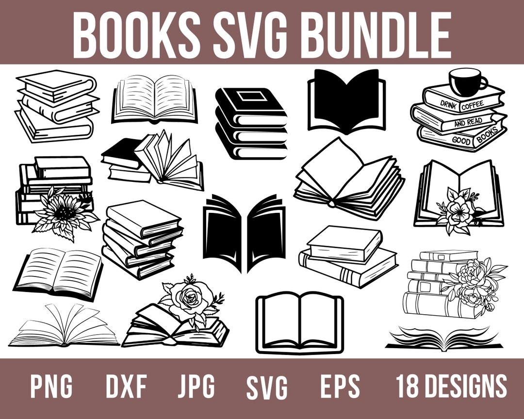 20 Book Svg Bundle, Reading Svg, Book Clipart, Book Worm Svg, Bookworm ...