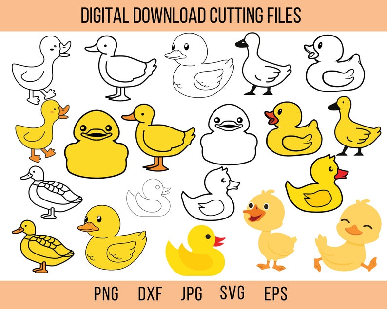 Duck Svg Rubber Ducky Svg Rubber Duck Svg Duck Clipart - Etsy