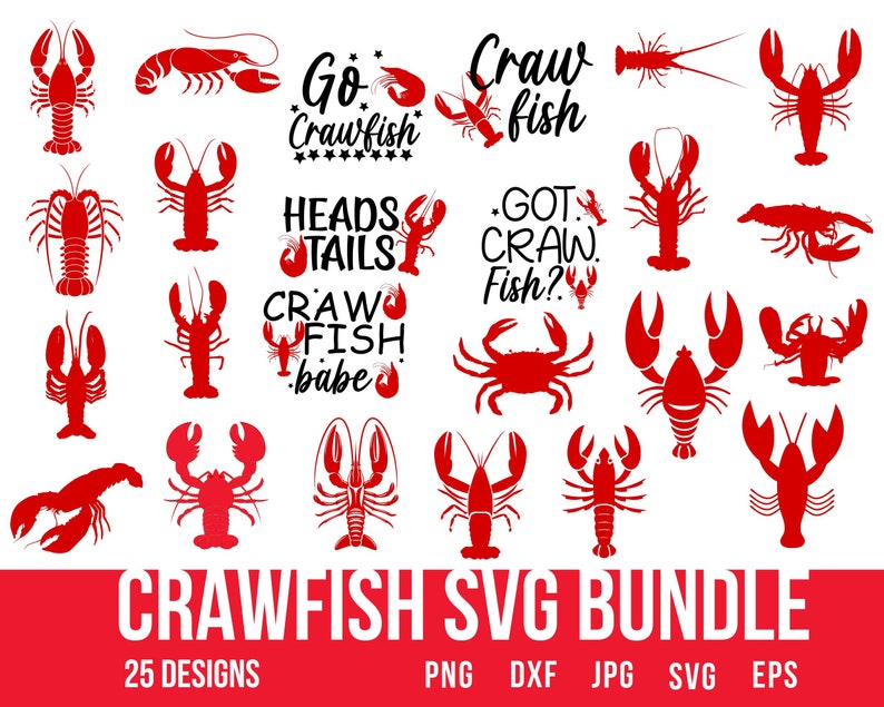 Crawfish Svg, Crawfish Png, Crab Svg, Seafood Svg, Cajun Svg, Crawfish ...