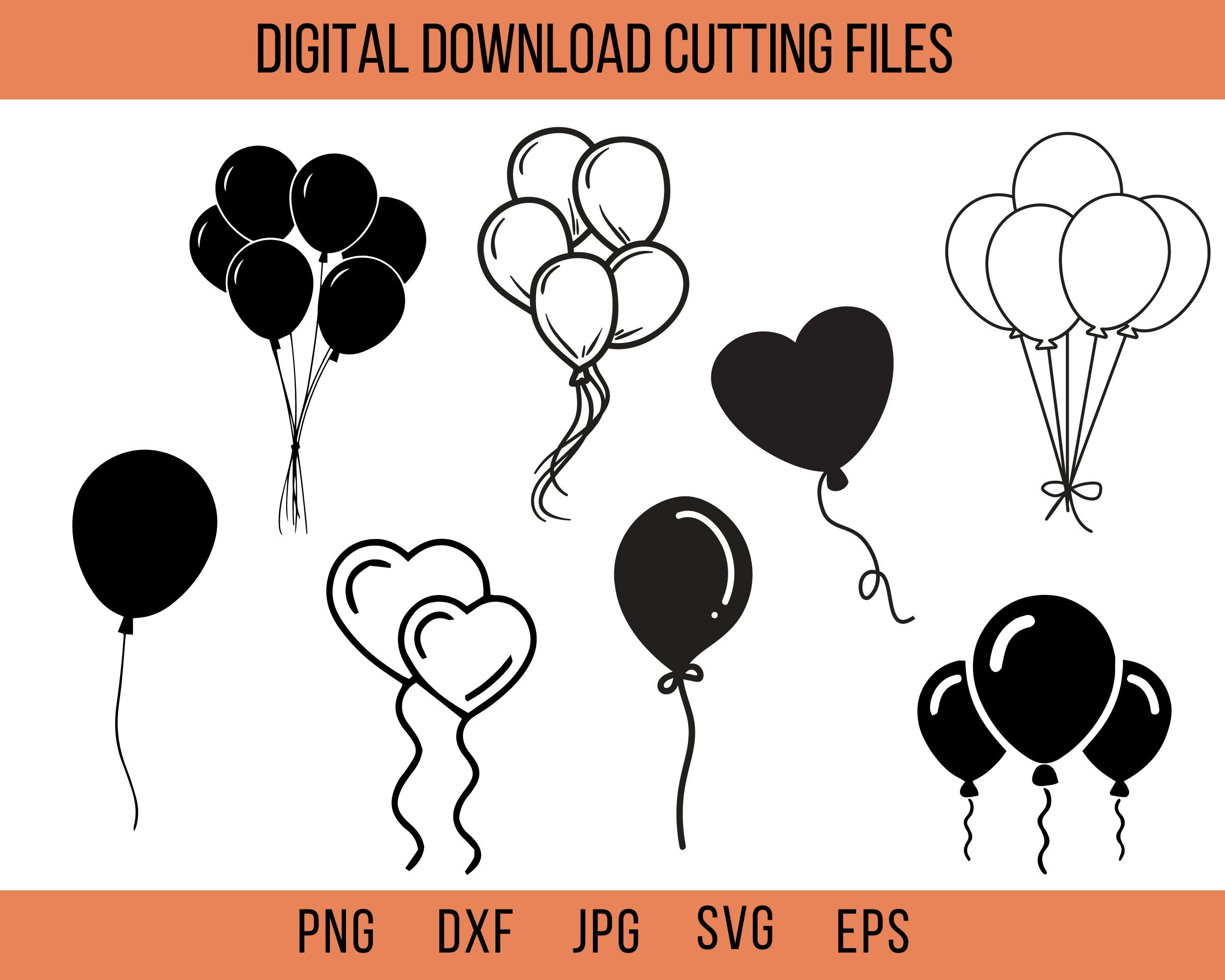 Bundle of Balloon Svg Balloon Clipart Birthday Balloons Hot - Etsy
