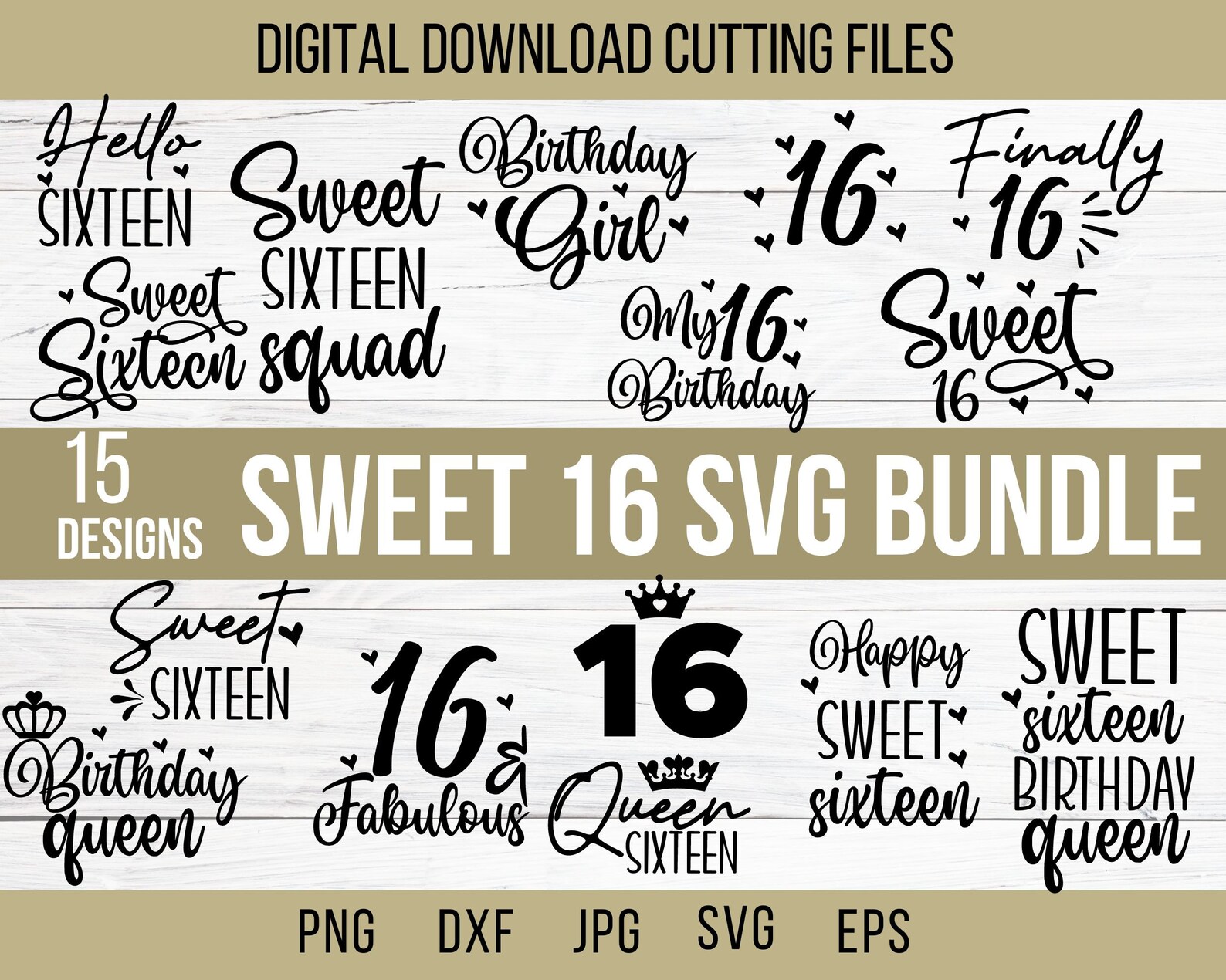Bundle of Sweet 16 Svg, Birthday Girl Svg, Birthday Squad Svg, Birthday ...