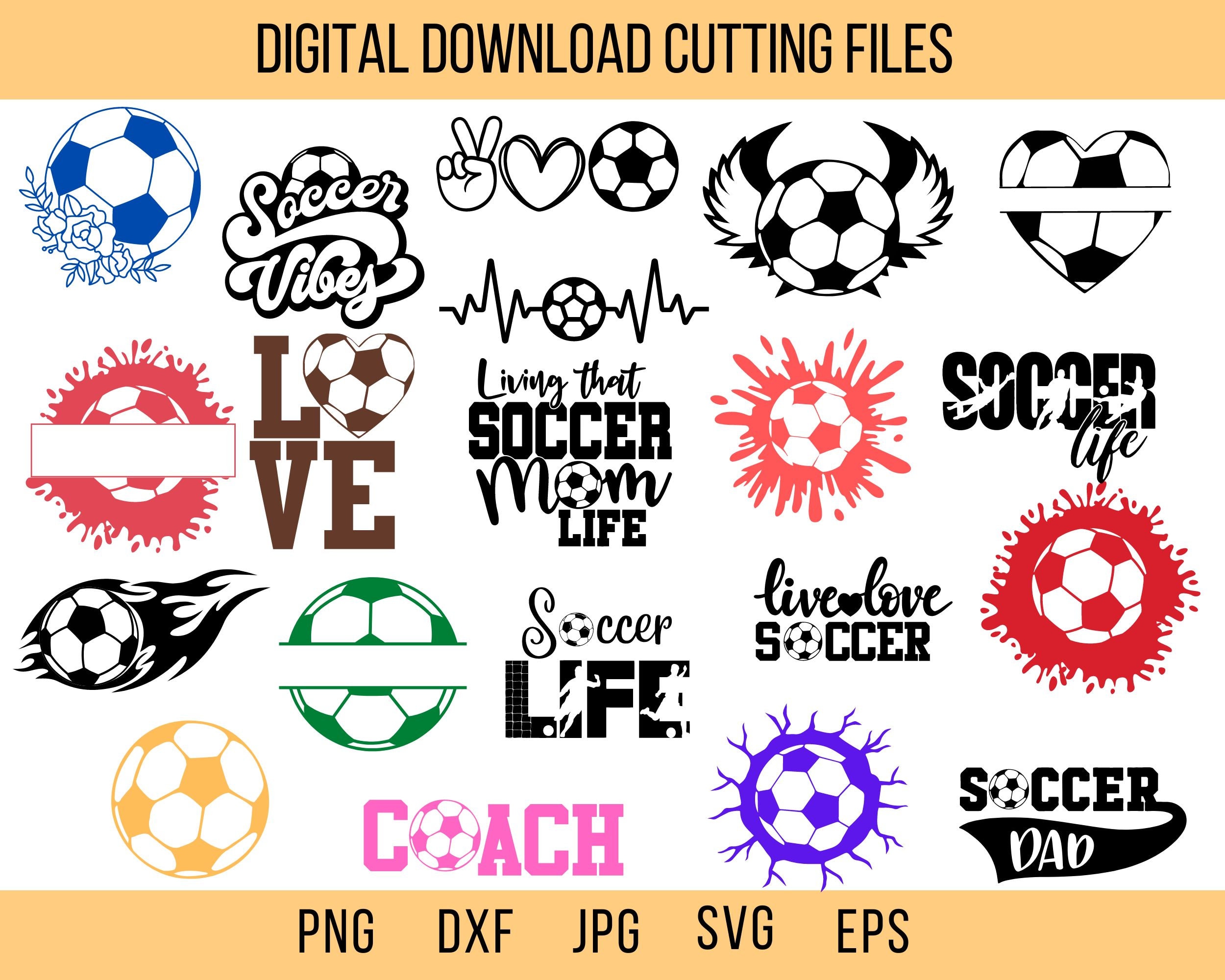 20 Soccer Svg Bundle Soccer Mom Svg Soccer Ball Svg Soccer - Etsy