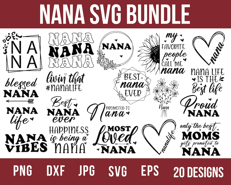 Nana Svg Bundle Nana Png Gift for Nana Blessed Grandma Svg - Etsy