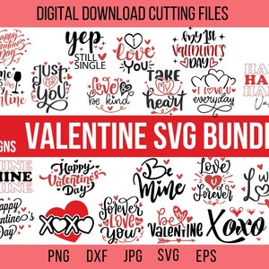Valentine's Day Heart SVG Bundle - Love Shirt Design, Valentines PNG ...