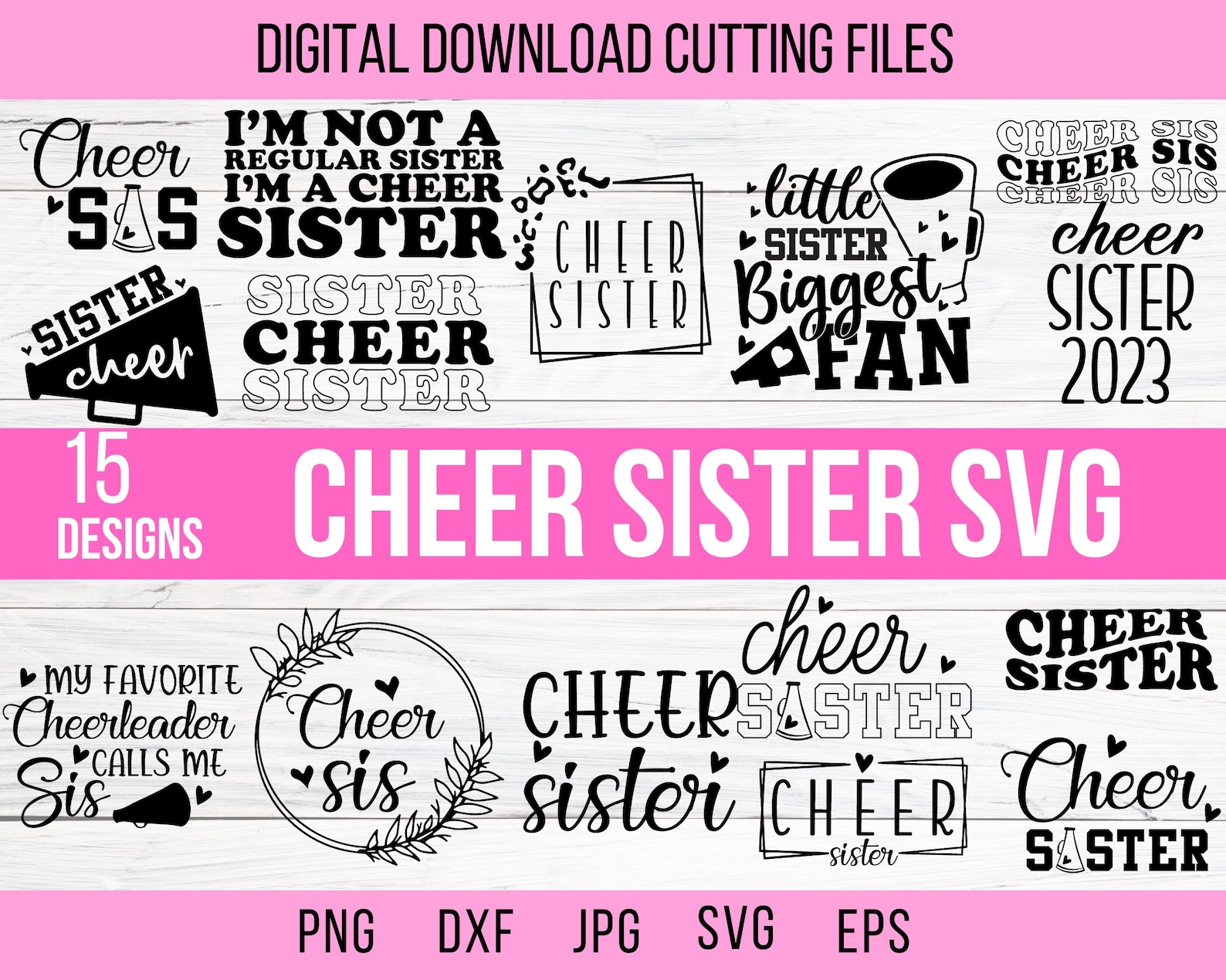 Bundle of Sister Svg Big Sister Svg Cheer Png Cheer Sister - Etsy