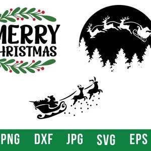 Christmas Svg Bundle, Christmas Clipart, Reindeer Svg, Santa Claus Png ...
