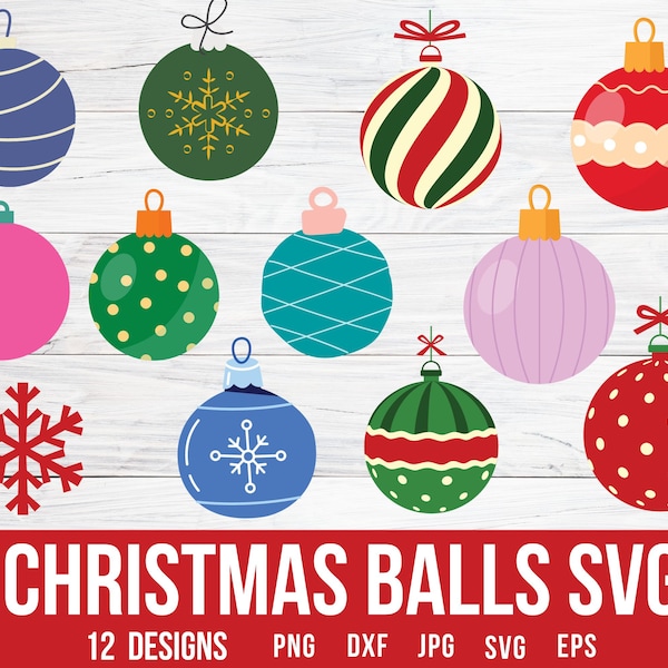 Christmas Balls Svg - Etsy