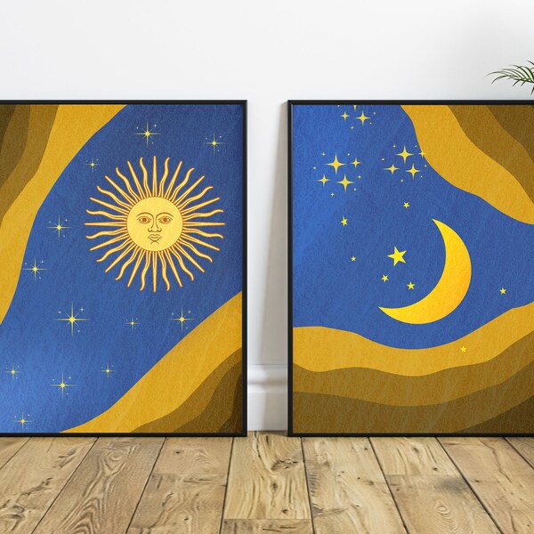 Sun and Moon Poster - Etsy