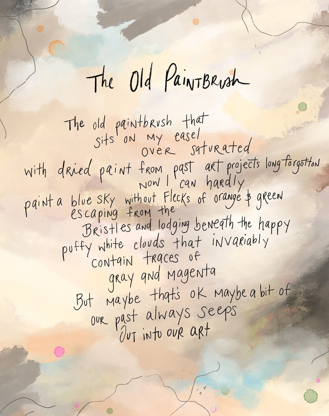 The Old Paintbrush Poem Print - Etsy