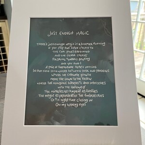 Just Enough Magic Poem Print - Etsy