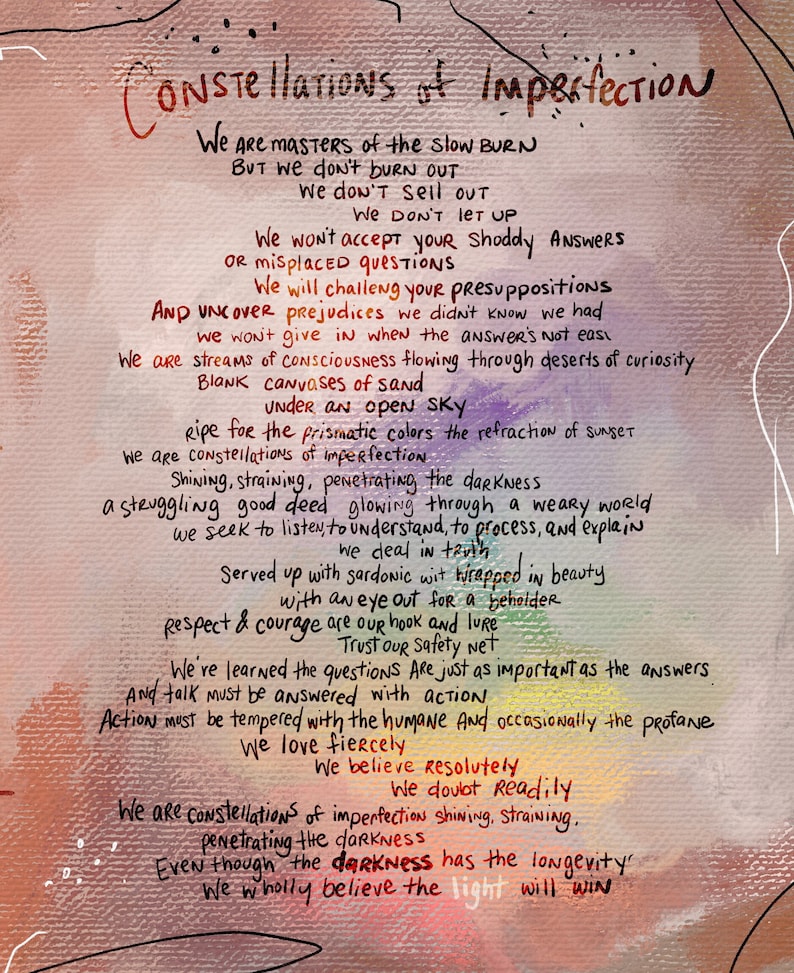 Constellations of Imperfection Poem Print - Etsy