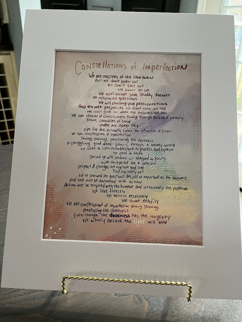 Constellations of Imperfection Poem Print - Etsy