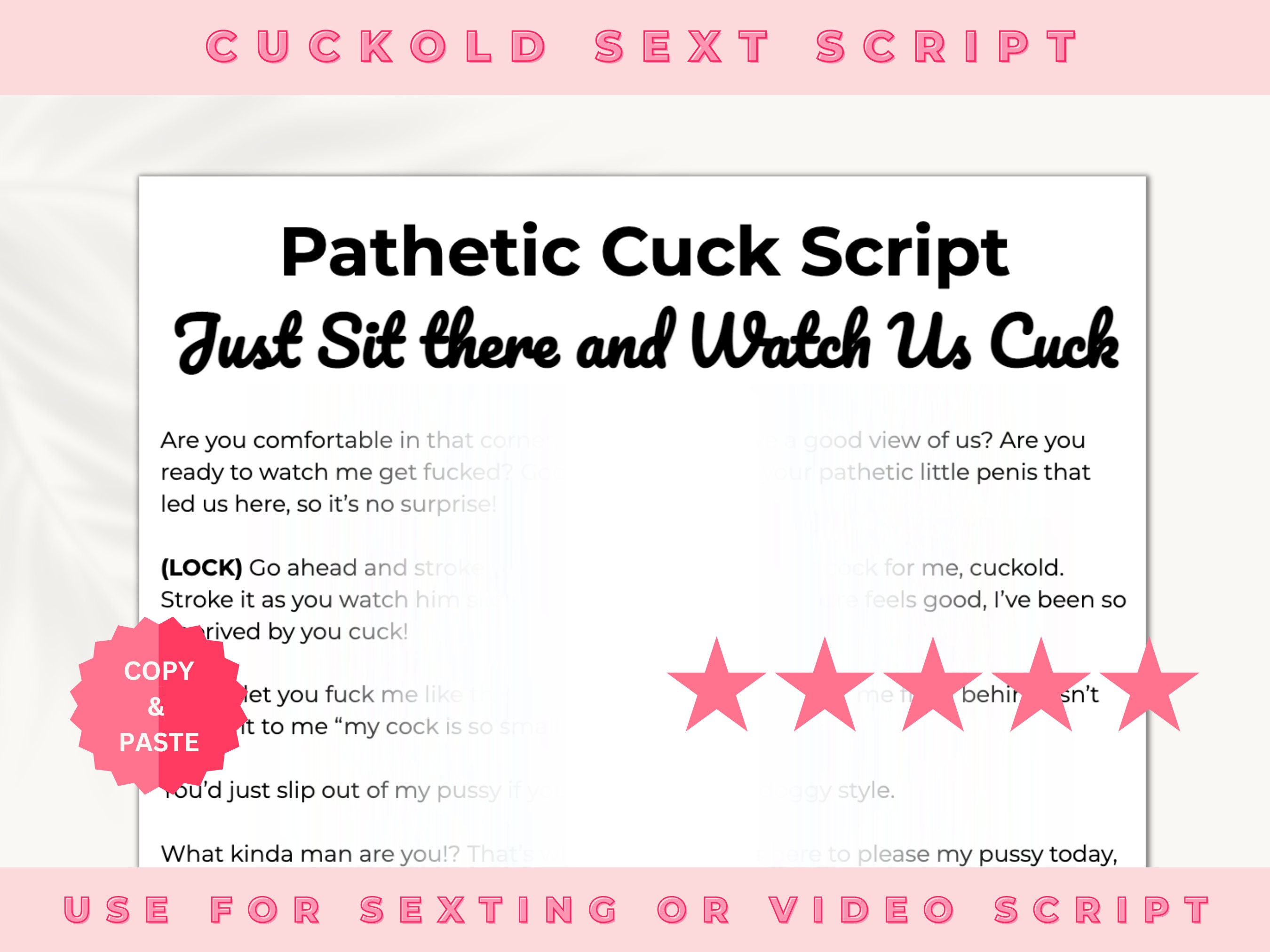 Cuckold Sext Script, F4M Sexting Script, Dirty Talk, Adult Model ...