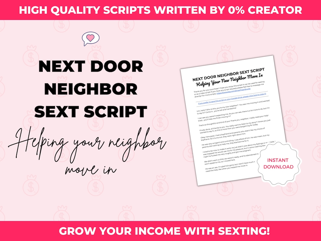 Neighbor Sext Script, OF Sexting Script, Adult Model, Onlyfans Sexting Scripts, Fetish, Taboo ...