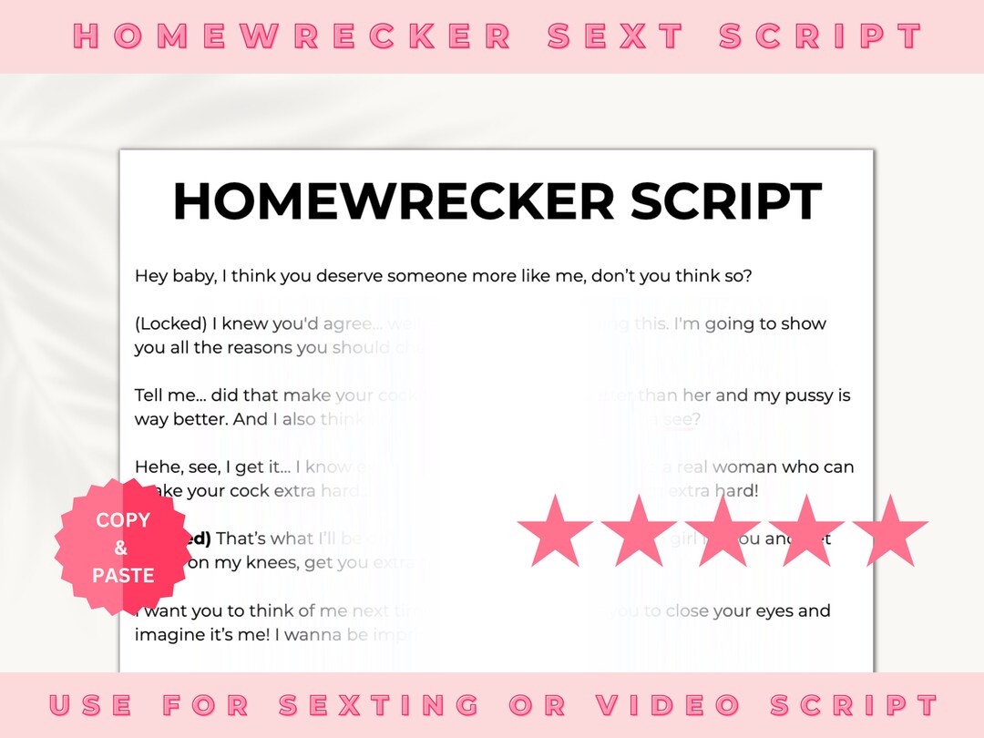 Sexting Script, OF Script, Video Script, Adult Creator, Sext Script, Homewrecker Fetish, Taboo ...