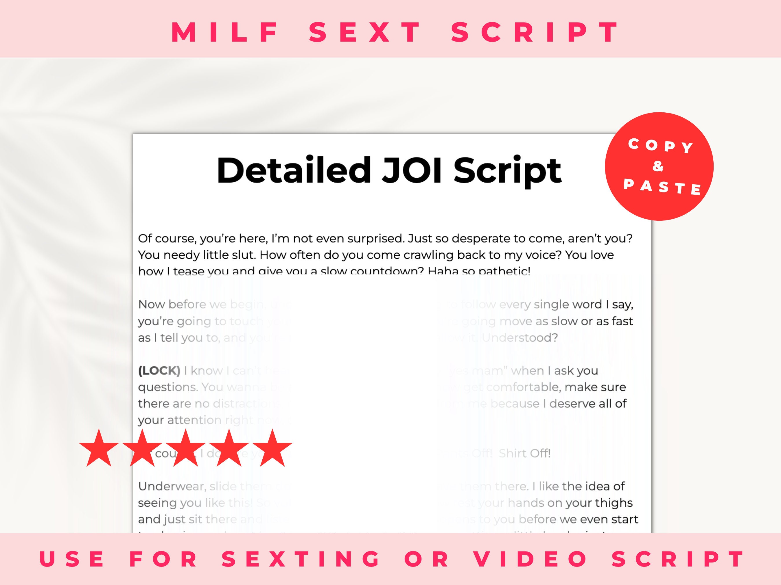 JOI Sext Script, F4M Sexting Script, Dirty Talk, Adult Model, Onlyfans Sexting Scripts, Fetish ...