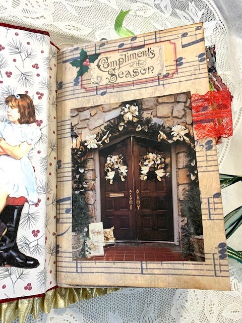 Christmas Journal, Handmade Journal, Memory Book, Vintage & Modern ...