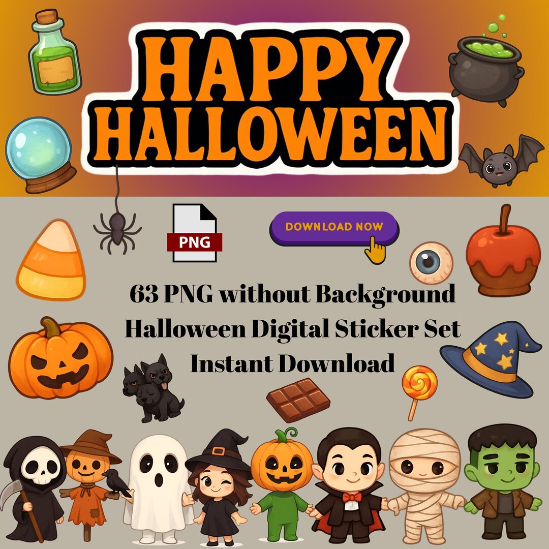 Halloween Digital Sticker Set | Planner Stickers | Goodnotes Stickers ...