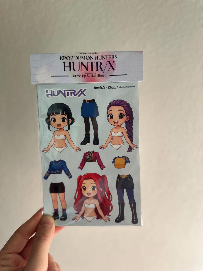 Kpop Demon Hunters Sticker Sheets | Huntr/x Chibi Dress Up - Etsy