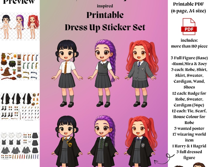 Kpop Demon Hunters Rumi Paper Doll Sticker Kit (digital & Printable ...