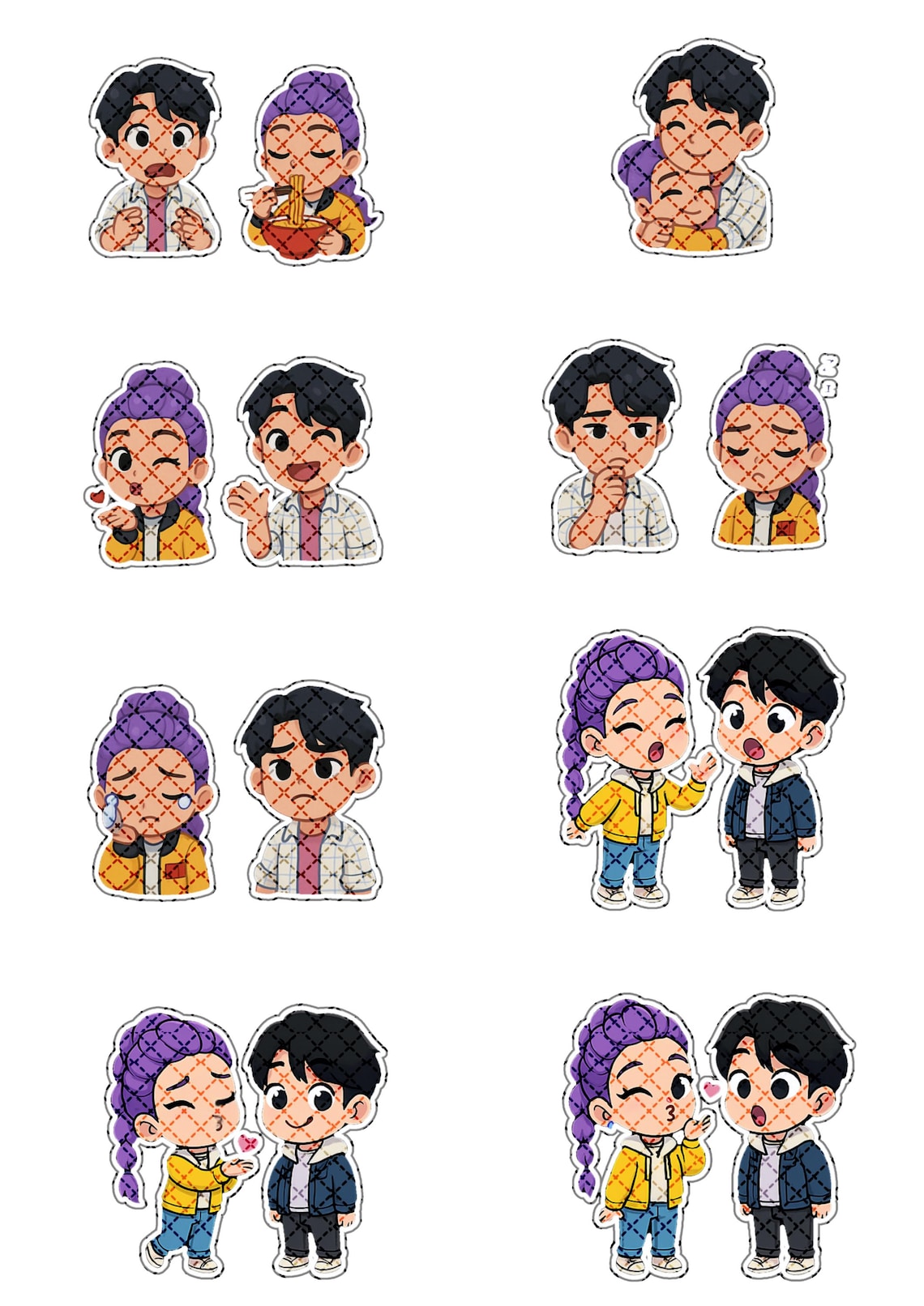 Kpop Demon Hunters Rumi & Jinu Digital Sticker Set | Planner Stickers ...