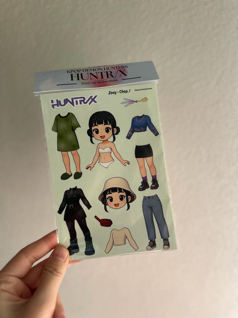 Kpop Demon Hunters Sticker Sheets | Huntr/x Chibi Dress Up - Etsy
