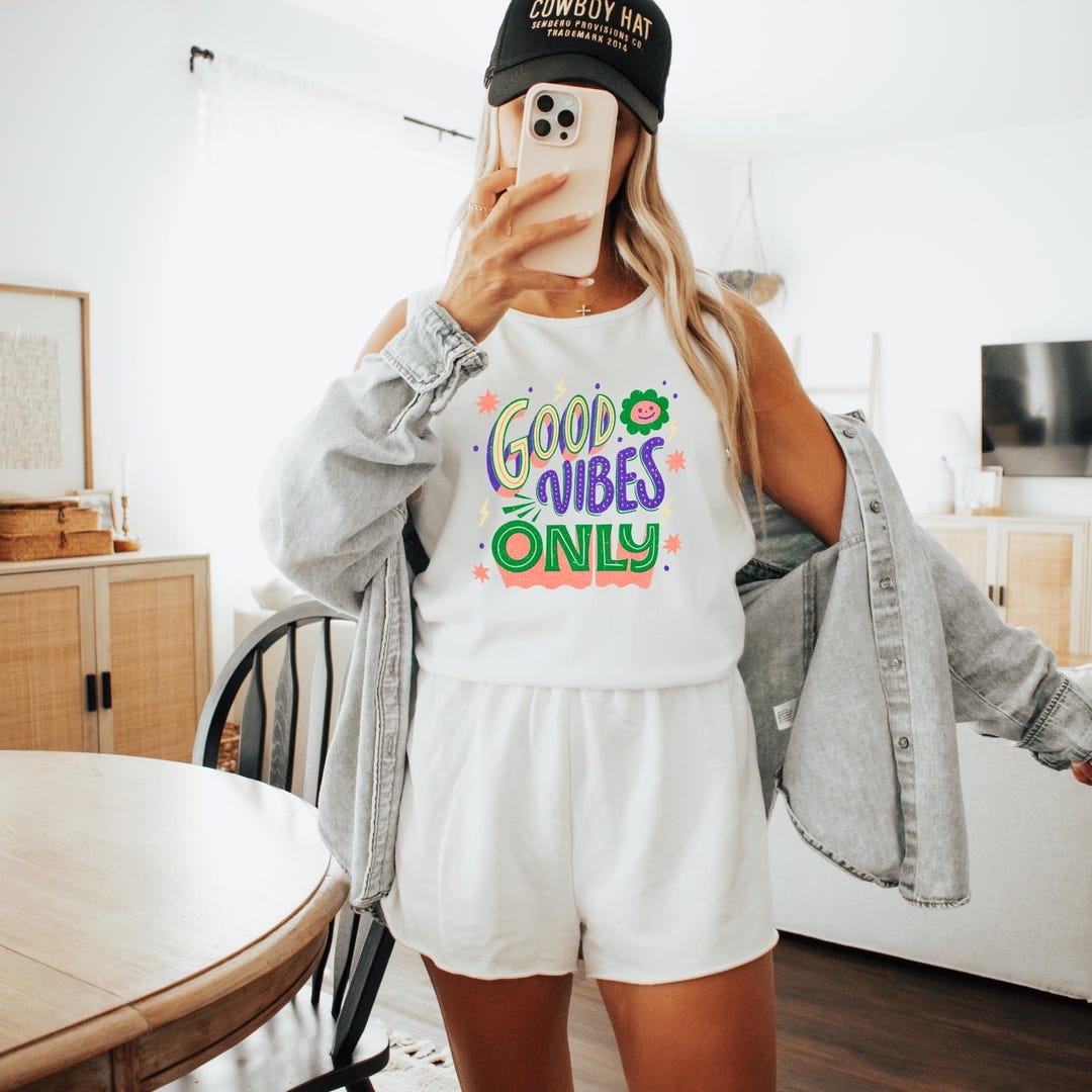 Good Vibes Only Tank Top, Positive Motivational Tee - Etsy
