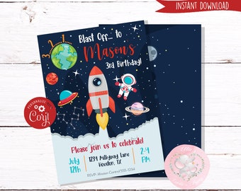 Blast off Birthday - Etsy