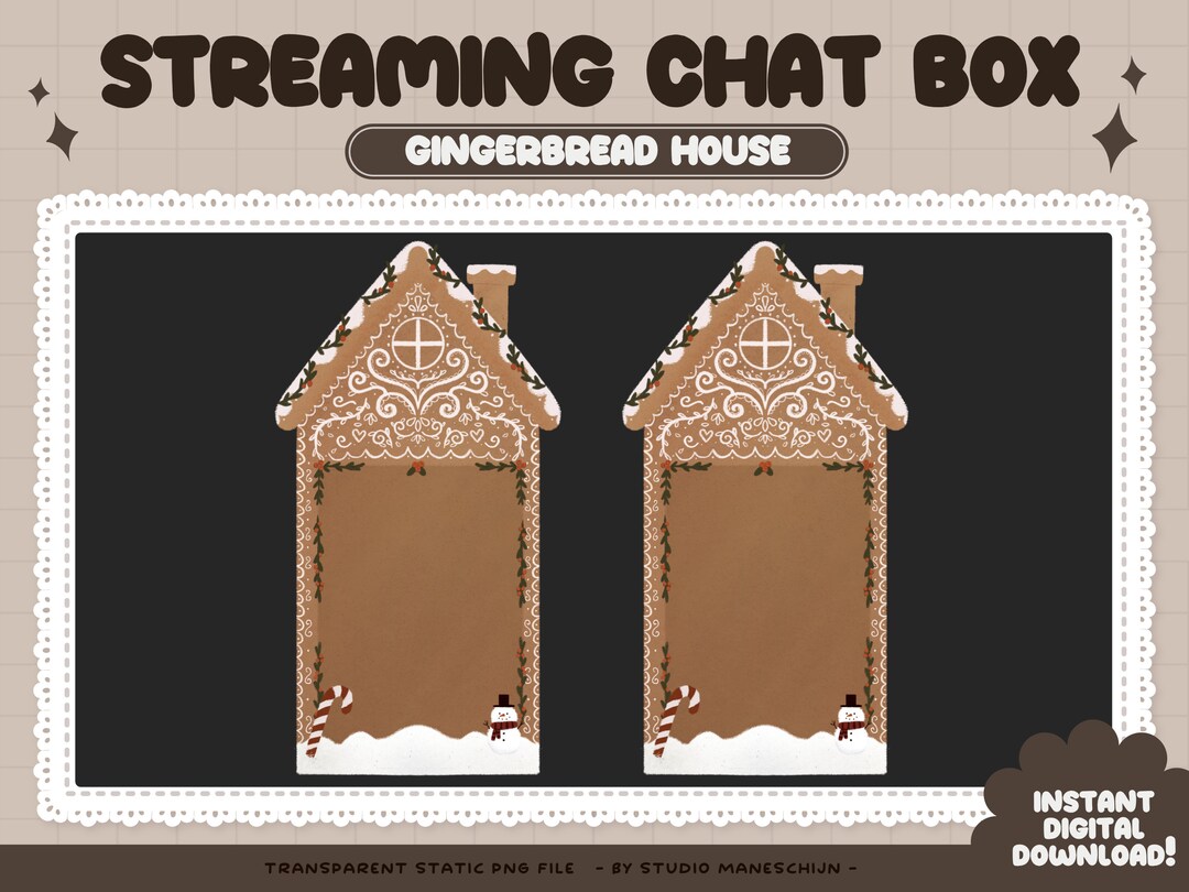 Christmas Gingerbread Chatbox Twitch and OBS Streaming Cute Christmas ...