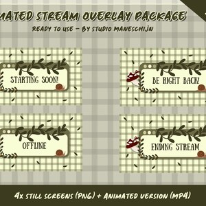 Animated Cottagecore Green Stream Package | OBS, SLOBS, Twitch Overlay ...