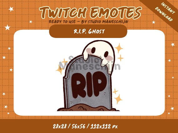 Rest in Peace RIP Emote Cute Kawaii Emote Design Twitch - Etsy