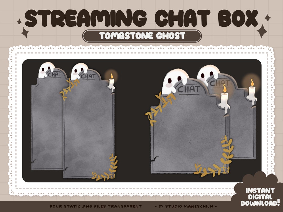 Gravestone Ghost Chatbox Spooky | Twitch and OBS Streaming | Cute ...