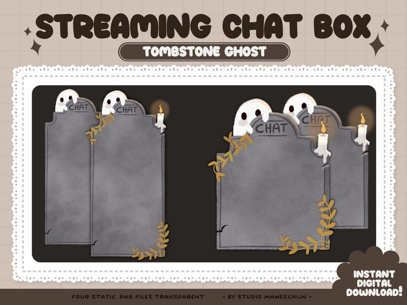 Gravestone Ghost Chatbox Spooky | Twitch and OBS Streaming | Cute ...