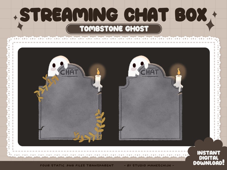 Gravestone Ghost Chatbox Spooky | Twitch and OBS Streaming | Cute ...