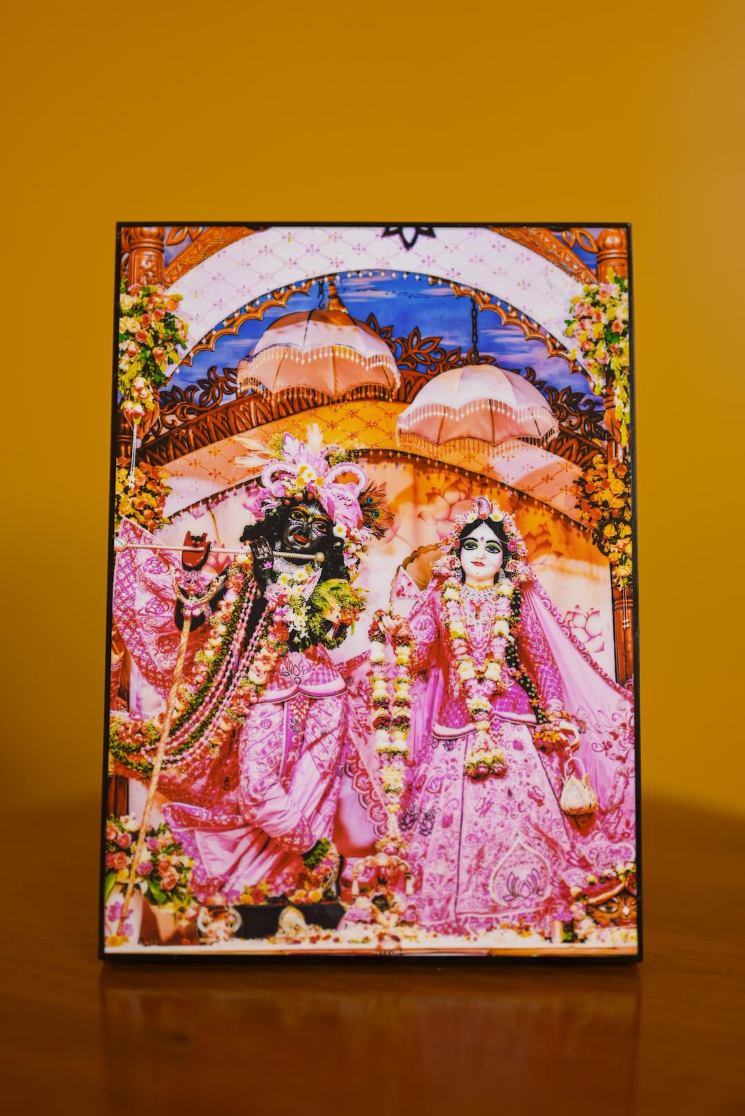 Beautiful Iskcon Mayapur Radha Madhab Picture, Size-5x7 Inches, Laminated Radha Madhab Picture ...