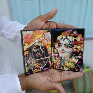 Iskcon Mayapur Radha Madhab Picture, Size 4×6 Inches Laminated Folding Picture Holy Things ...