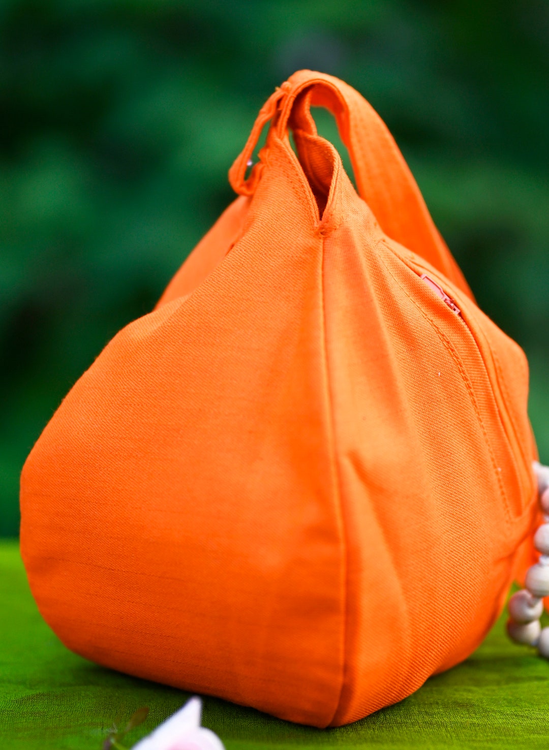 Orange Cotton Japa Bag, Chanting Bag, Prayer Bag,- Elevate Your ...