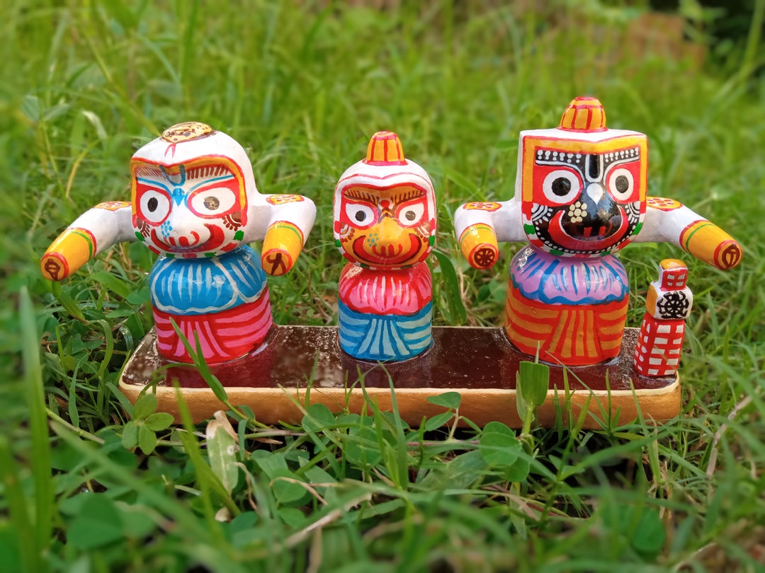 Handmade Neem Wood Jagganath Baladev Suvadradevi Idol. Best Quality.2 ...