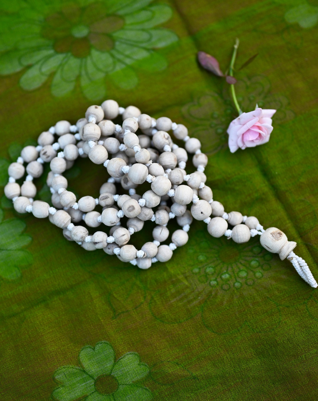 Pure Tulsi Japa Mala, Chanting Mala, Prayer Beads, Spherical Bead ...