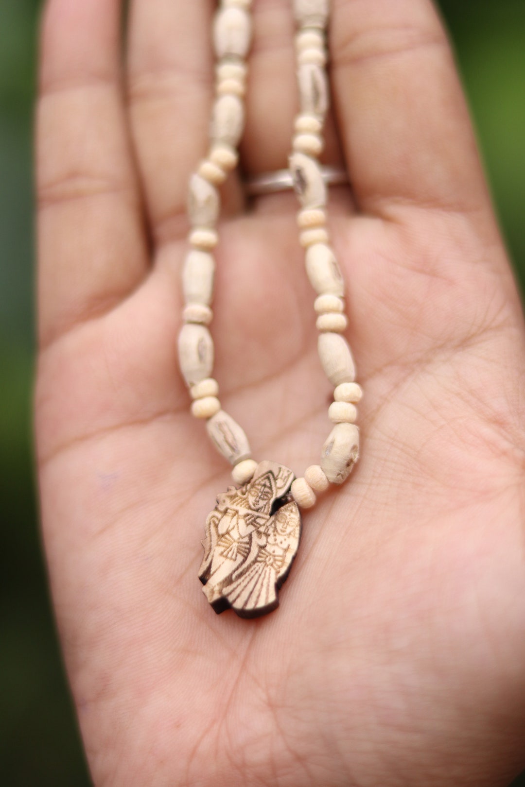 Pure Tulsi Mala, Vrindavan-made Tulsi Mala With Radha Krishna Wooden ...