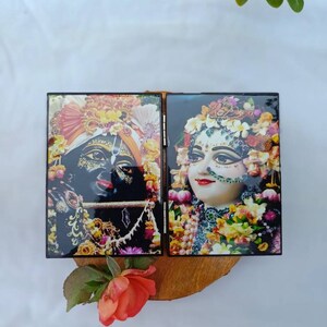 Iskcon Mayapur Radha Madhab Picture, Size 4×6 Inches Laminated Folding Picture Holy Things ...
